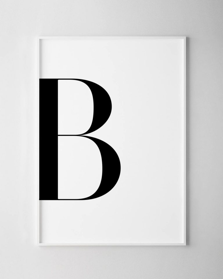Letter B Print – White - Chelsea Chelsea