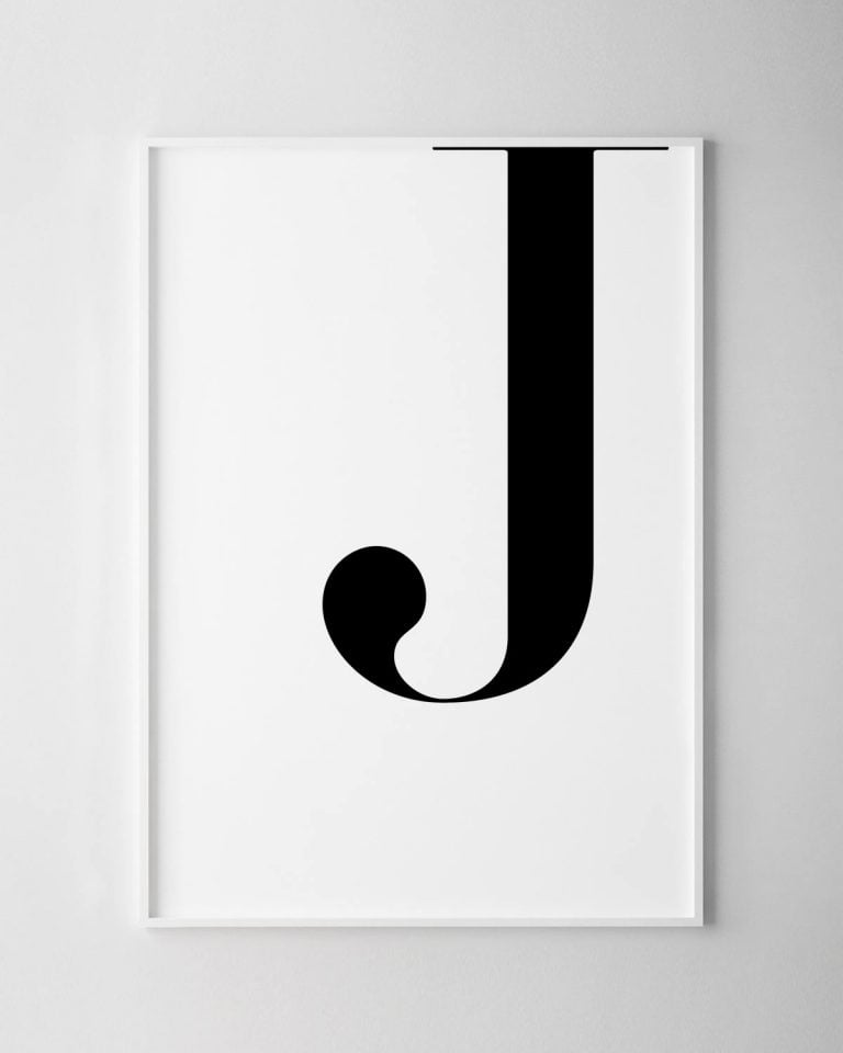 Letter J Print – White - Chelsea Chelsea