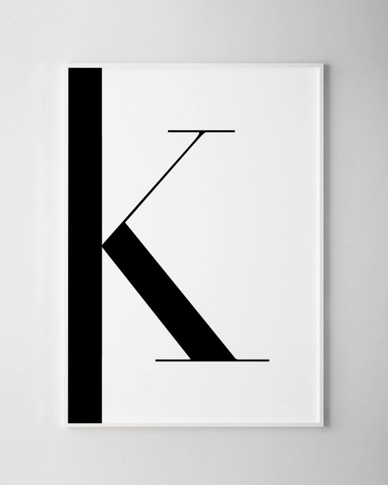 Letter K Print – White • Wall Art Print • Chelsea Chelsea