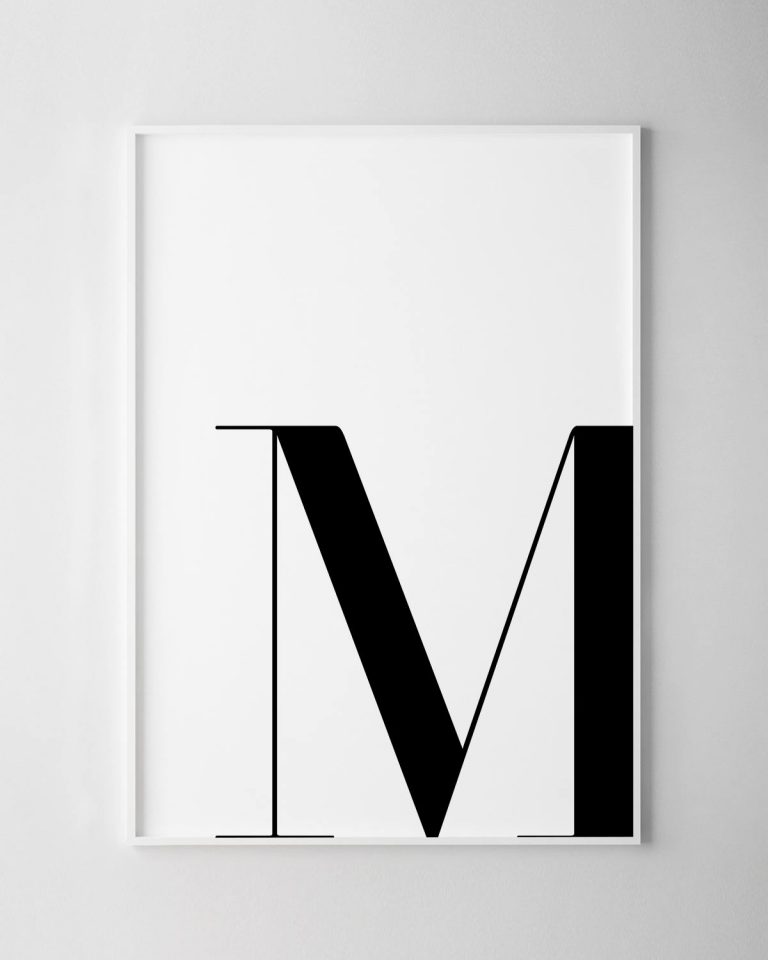 Letter M Print – White - Chelsea Chelsea