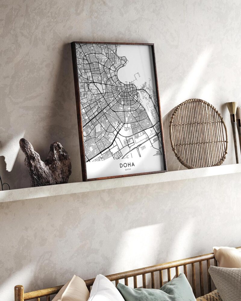 Doha Map Print (A3 Size) • Chelsea Chelsea