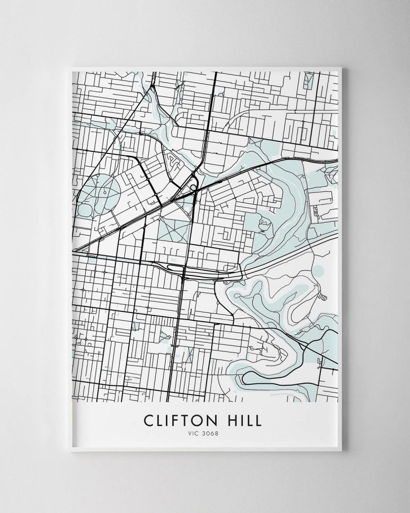 Melbourne – Clifton Hill Map Print • Wall Art Print • Chelsea Chelsea
