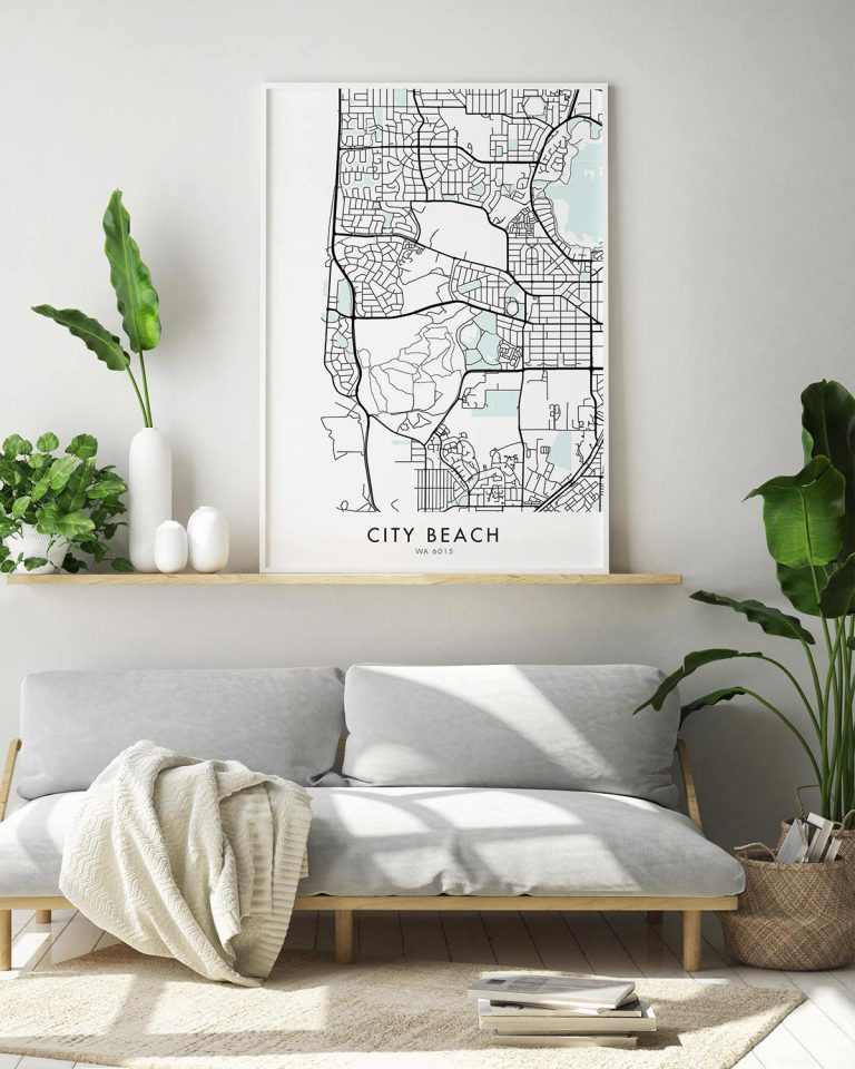 Perth – City Beach Map Print - Chelsea Chelsea