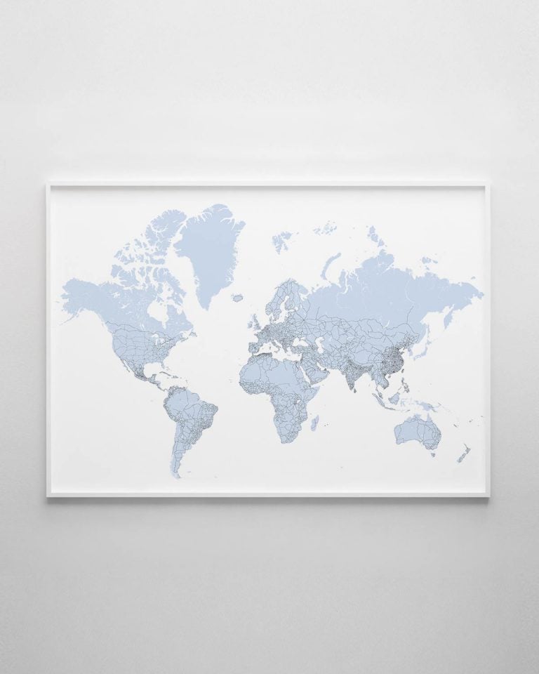 Blue World Map Print (A4 Size) - Chelsea Chelsea