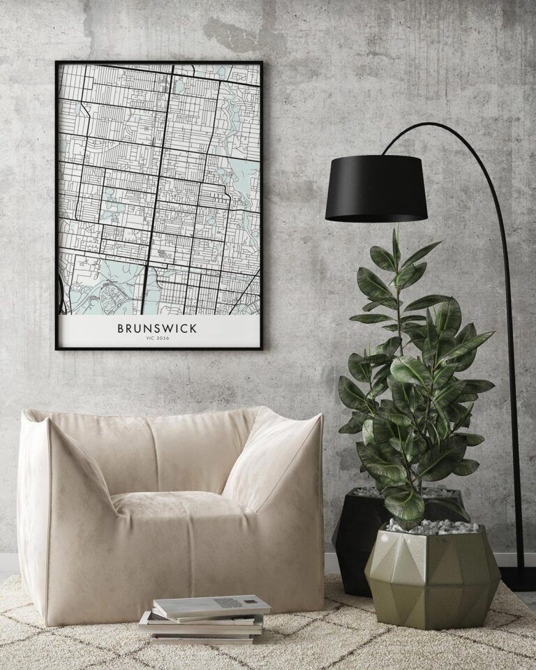 Melbourne – Brunswick Map Print • Wall Art Print • Chelsea Chelsea