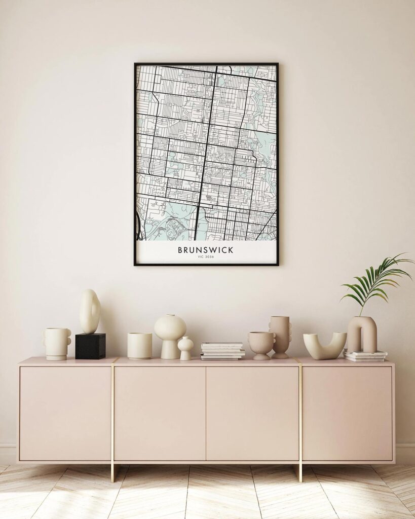 Melbourne – Brunswick Map Print • Wall Art Print • Chelsea Chelsea