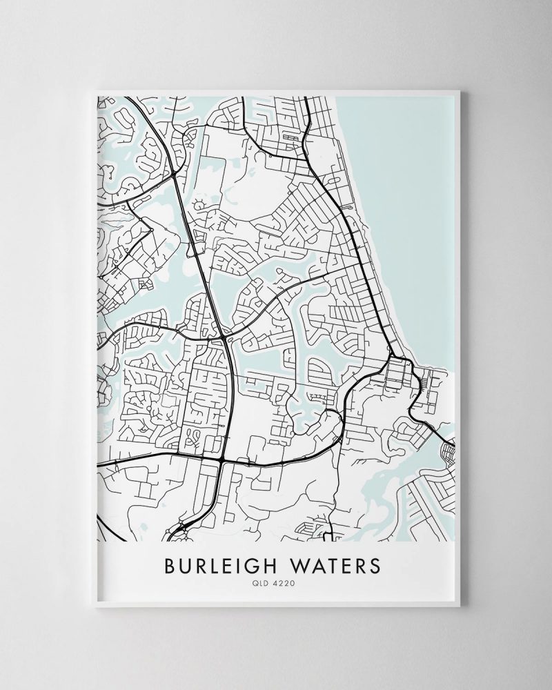 Gold Coast – Burleigh Waters Map Print - Chelsea Chelsea