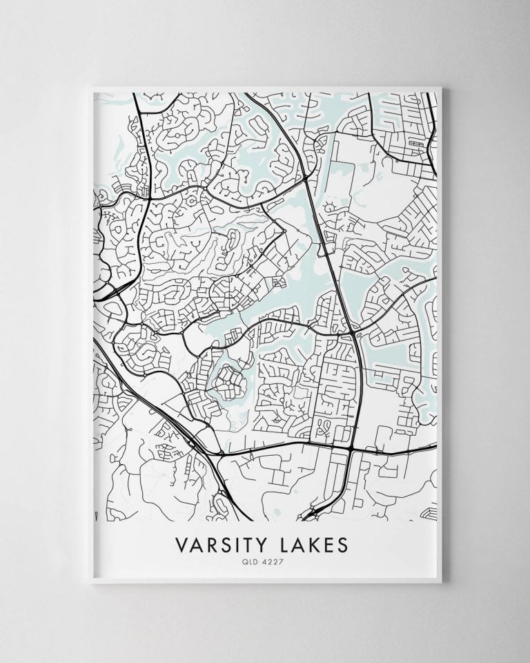 Gold Coast – Varsity Lakes Map Print - Chelsea Chelsea
