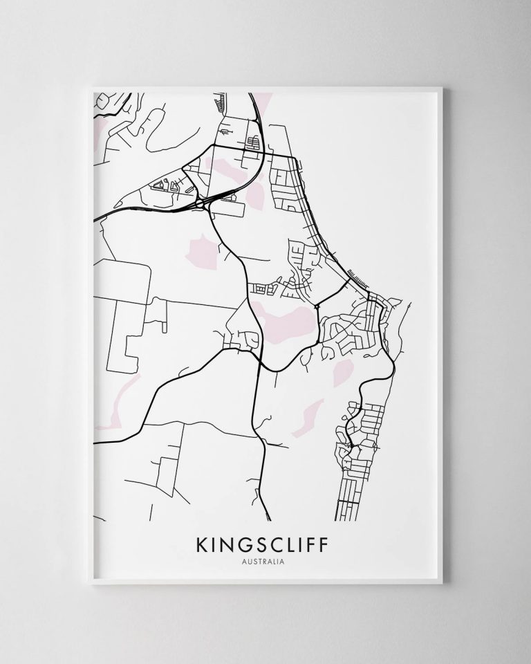 Kingscliff NSW Map Print • Wall Art Print • Chelsea Chelsea