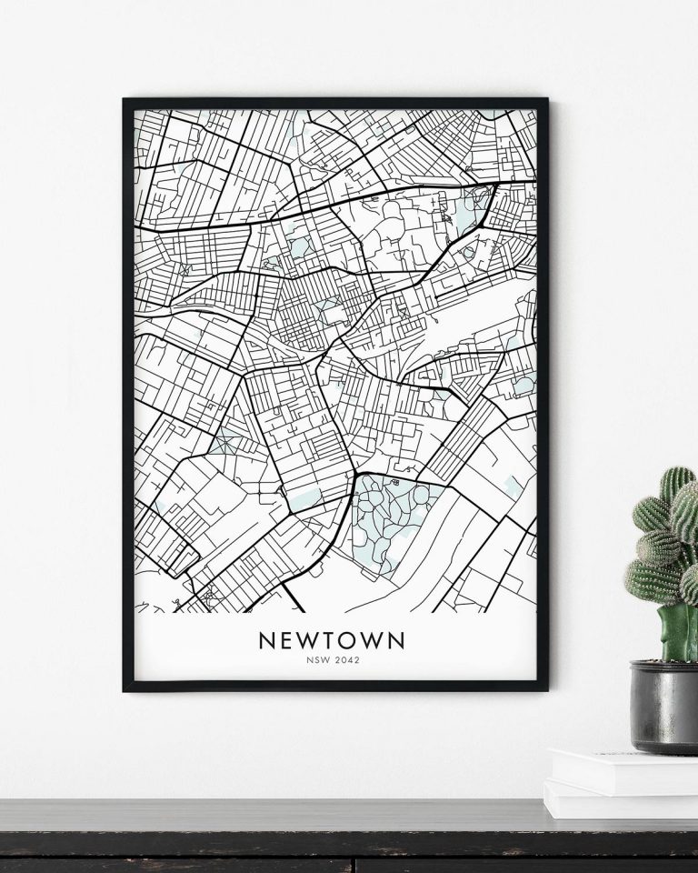 Sydney – Newtown Map Print • Wall Art Print • Chelsea Chelsea