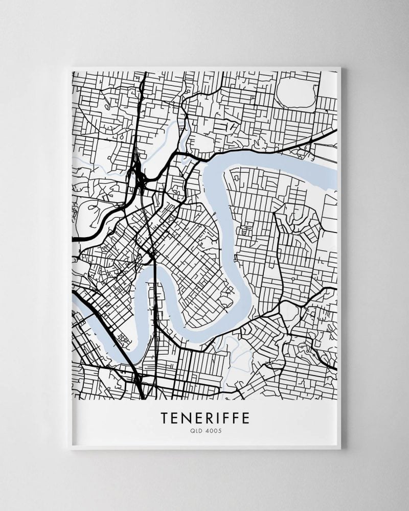 Brisbane – Teneriffe Map Print • Wall Art Print • Chelsea Chelsea