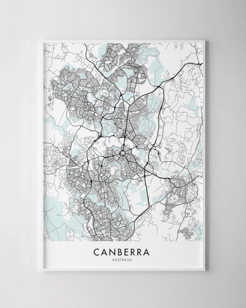 Canberra Map Print • Wall Art Print • Chelsea Chelsea