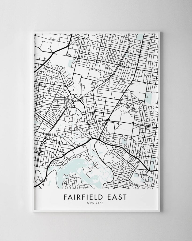 Sydney – Fairfield East Map Print • Wall Art Print • Chelsea Chelsea