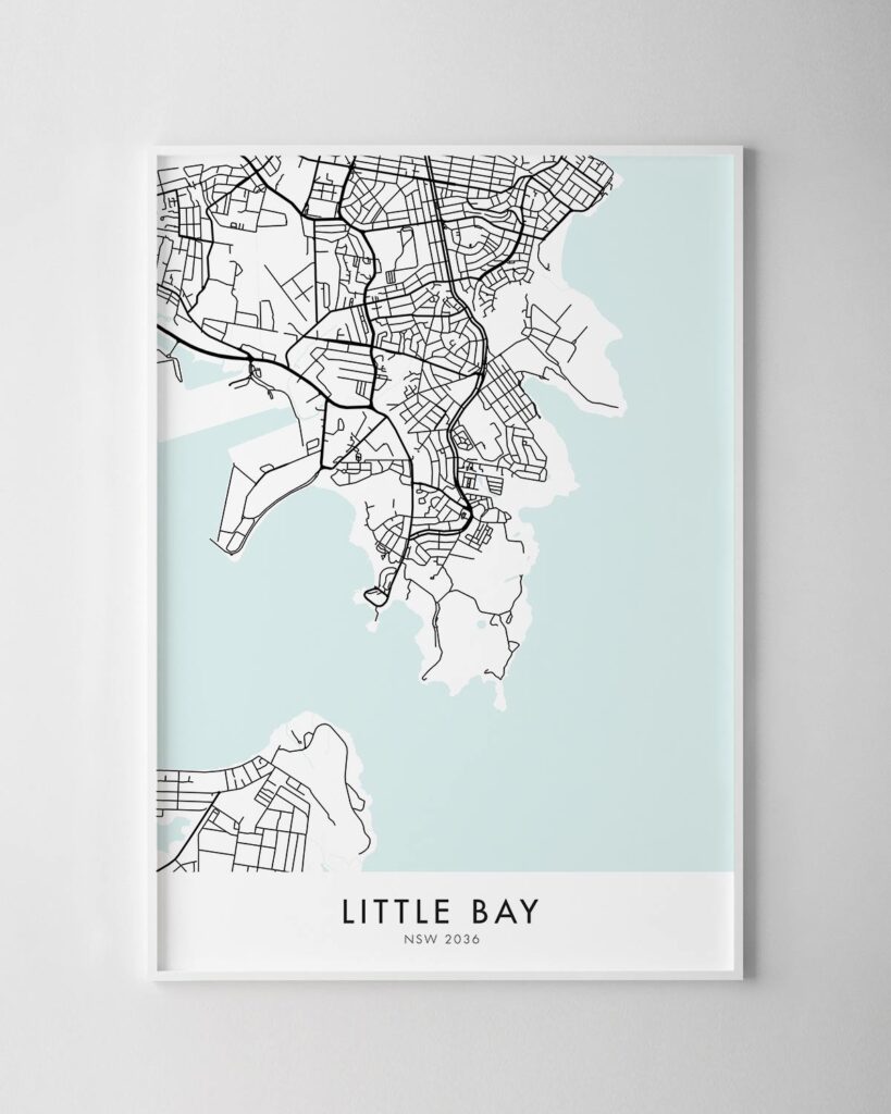 Sydney – Little Bay Map Print • Wall Art Print • Chelsea Chelsea