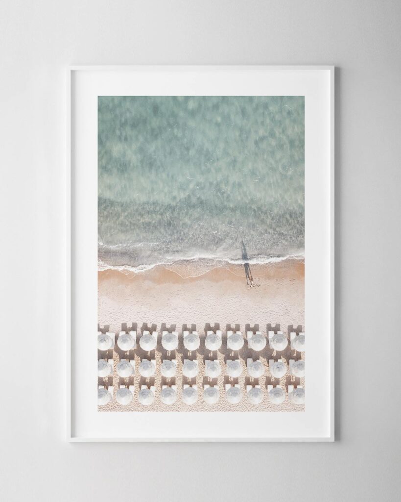 Beach Umbrellas Print - With Border - Chelsea Chelsea