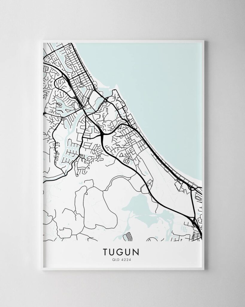 Gold Coast – Tugun Map Print • Wall Art Print • Chelsea Chelsea