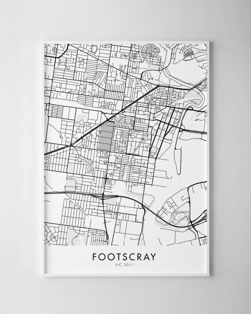 Melbourne – Footscray Map Print (A3 Size) - Chelsea Chelsea