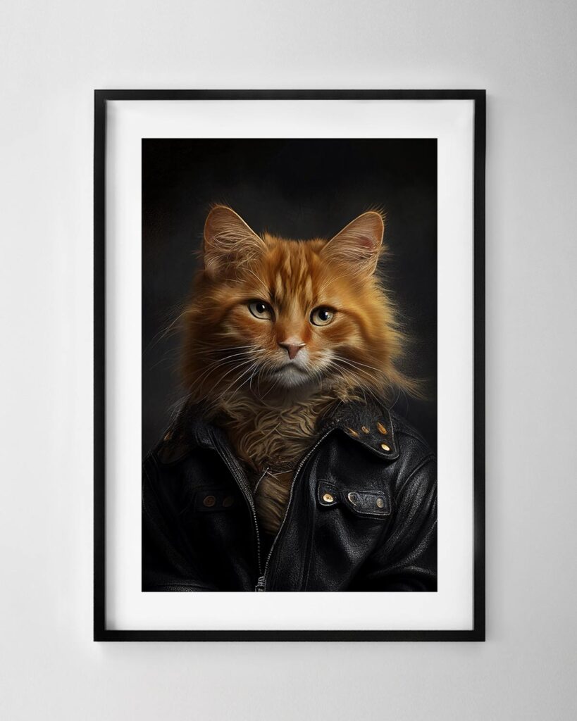 Cat in a Leather Jacket Print - Chelsea Chelsea