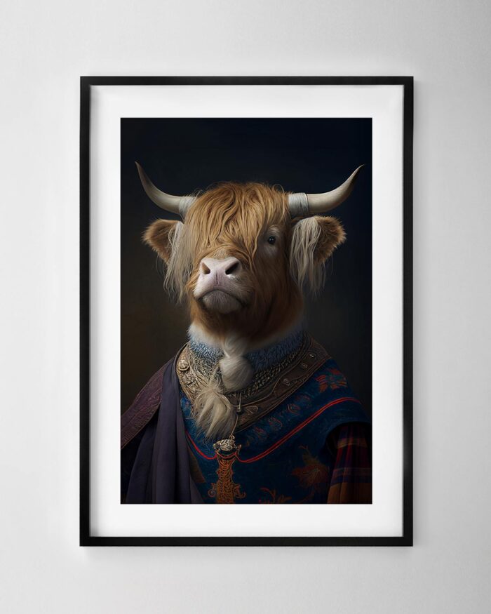 Renaissance Highland Cow Print • Wall Art Print • Chelsea Chelsea