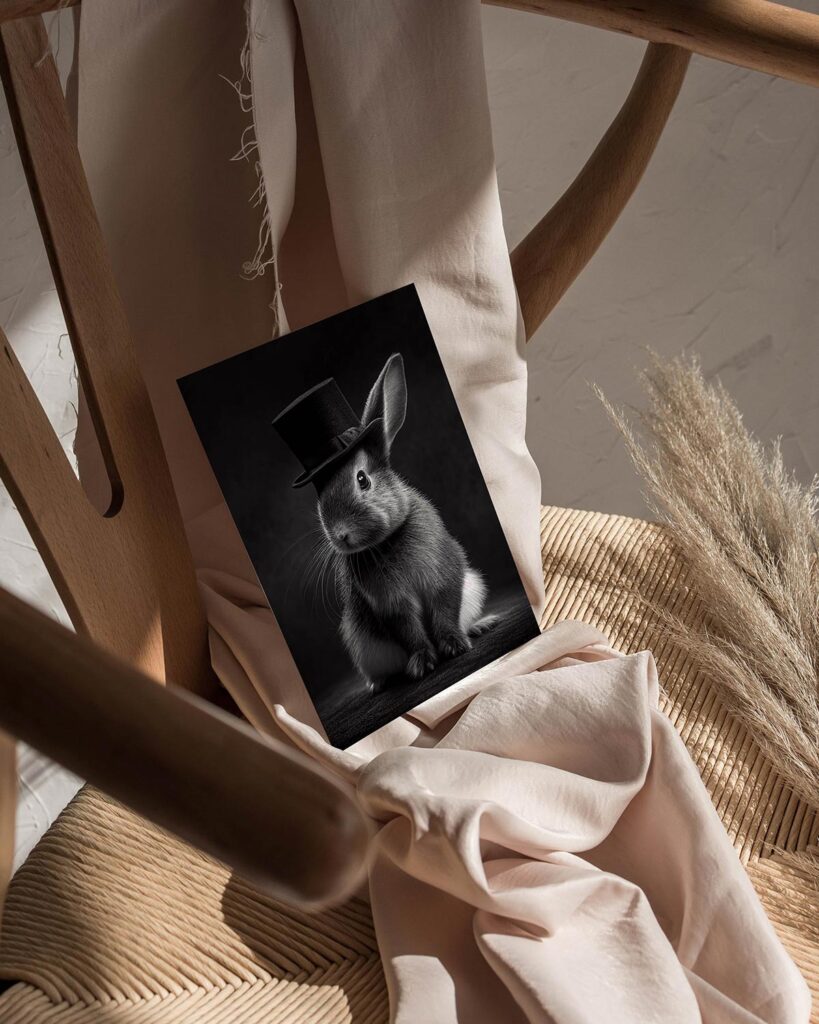 Bunny in a Top Hat Card • Chelsea Chelsea