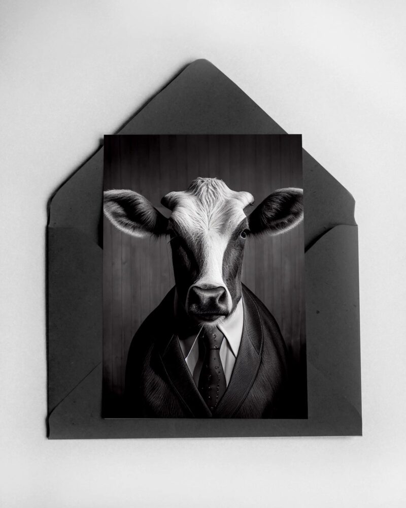 Cow in a Suit Card - Chelsea Chelsea