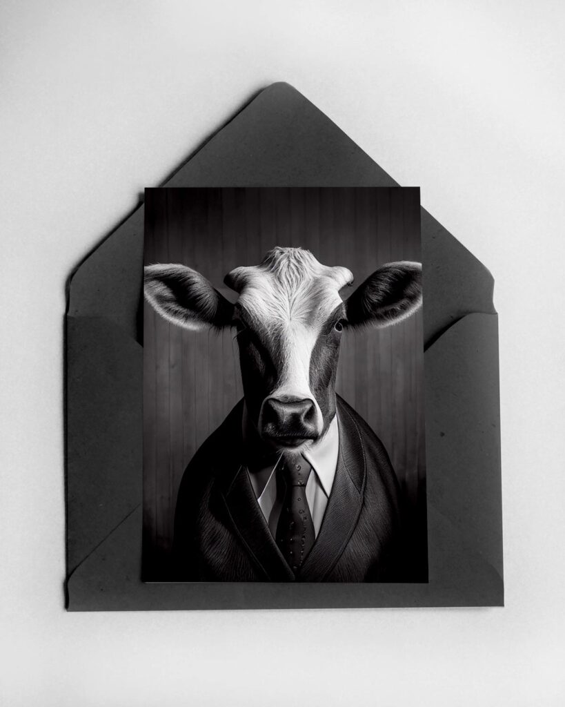 Cow in a Suit Card • Chelsea Chelsea