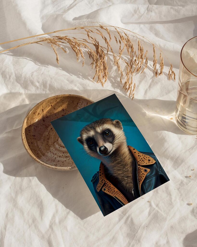 Meerkat in a Leather Jacket Card - Chelsea Chelsea