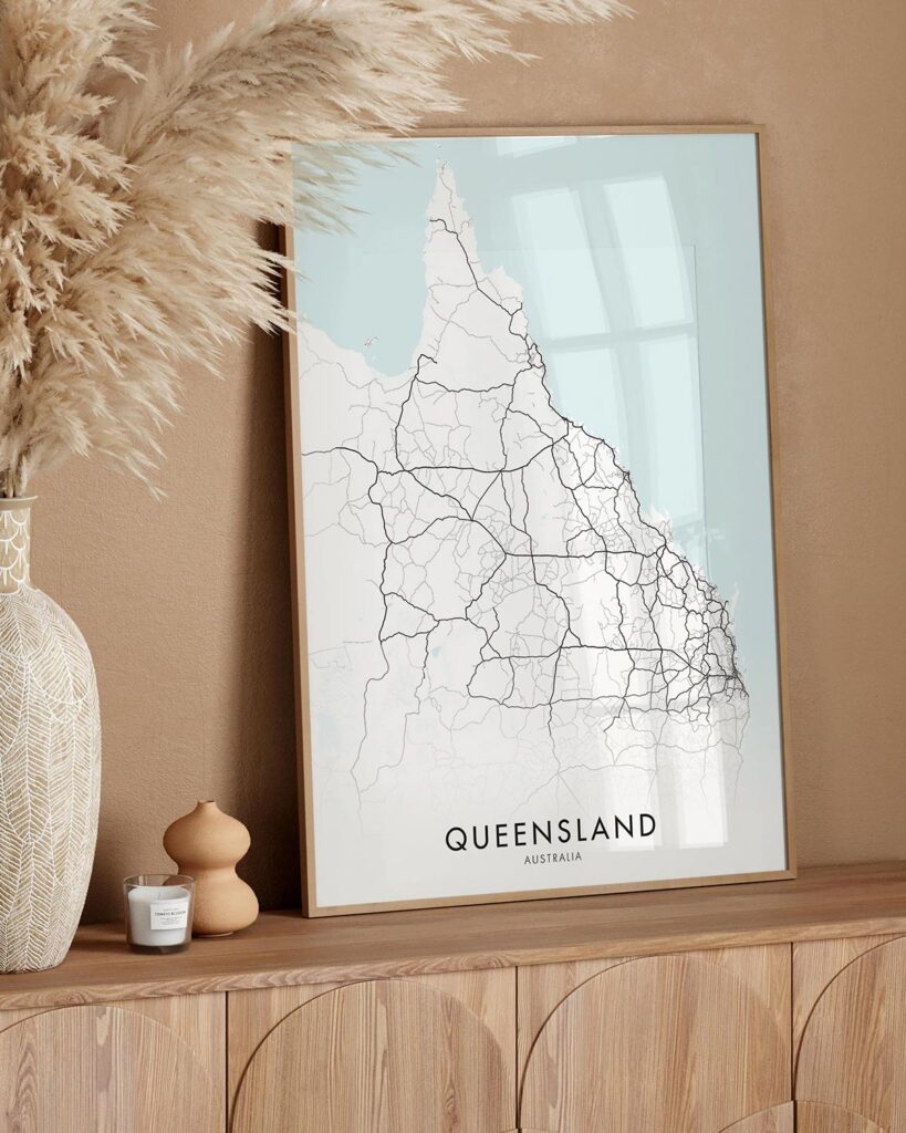 Queensland Map Print - Chelsea Chelsea