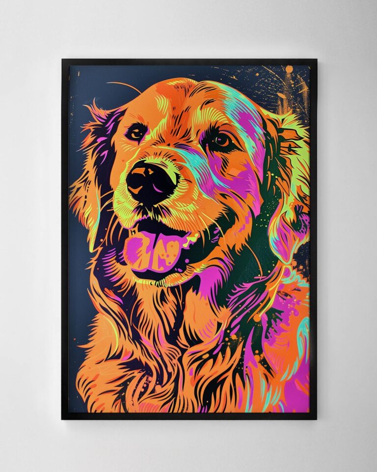 Colourful Golden Retriever Print - Chelsea Chelsea