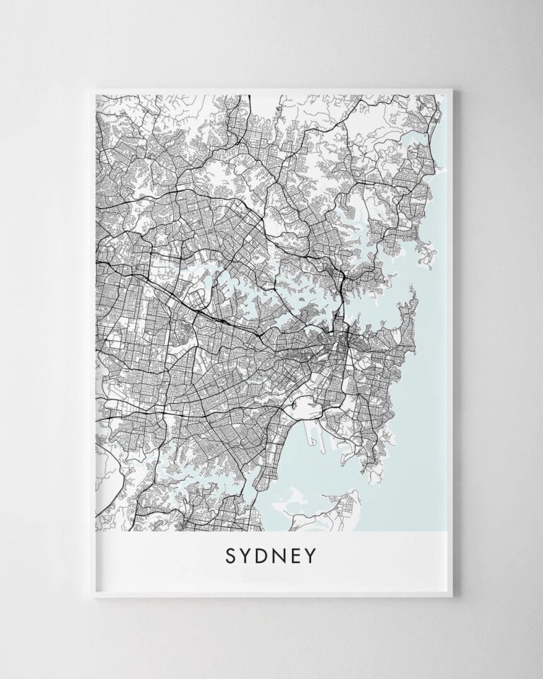 Sydney Map Print (A3 Size) • Chelsea Chelsea