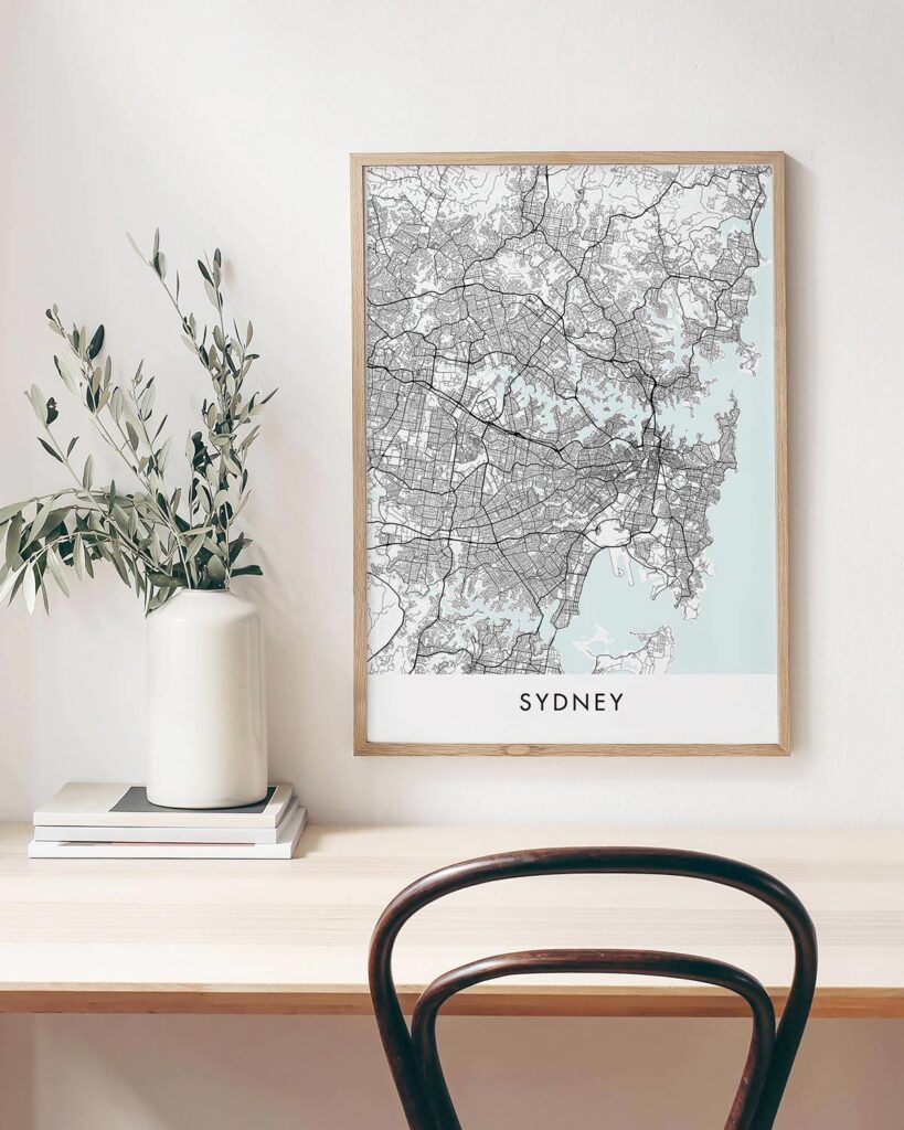 Sydney Map Print (A3 Size) • Chelsea Chelsea