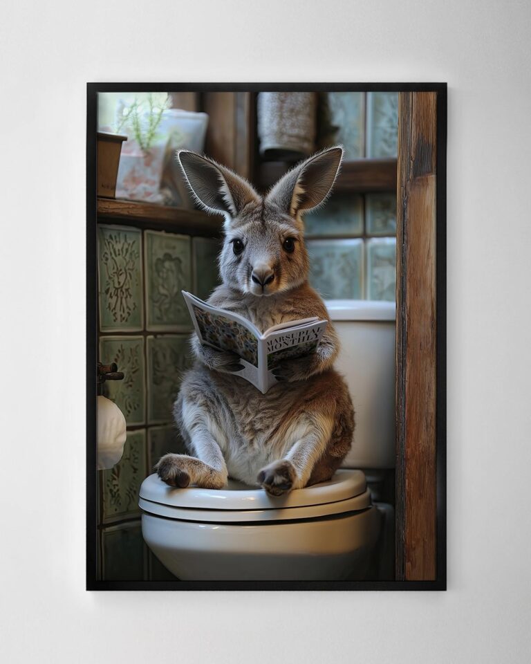 Roo in the Loo Print • Wall Art Print • Chelsea Chelsea