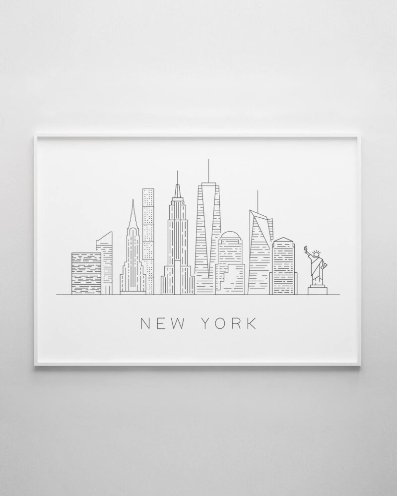 New York Skyline Print • Wall Art Print • Chelsea Chelsea