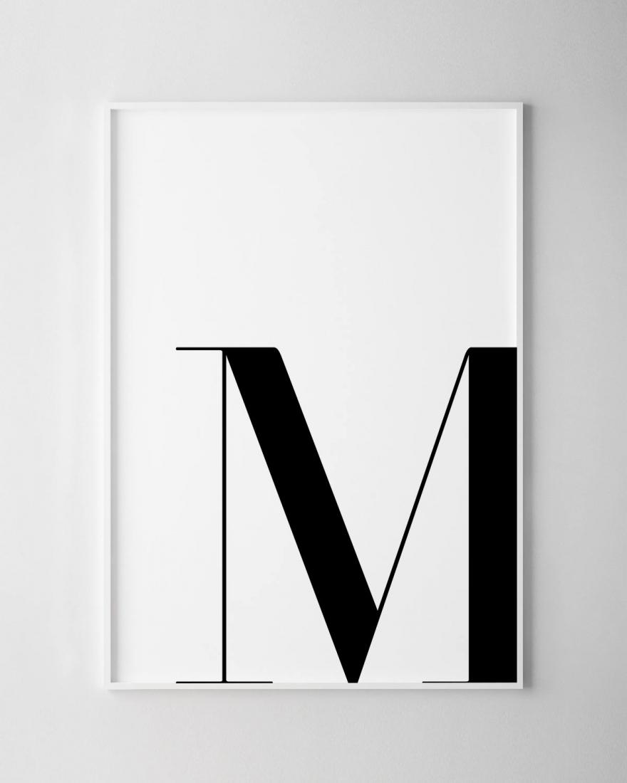 Letter M Print – White - Chelsea Chelsea