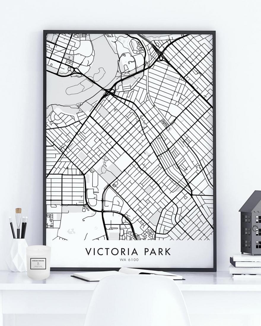 Perth – Victoria Park Map Print - Chelsea Chelsea