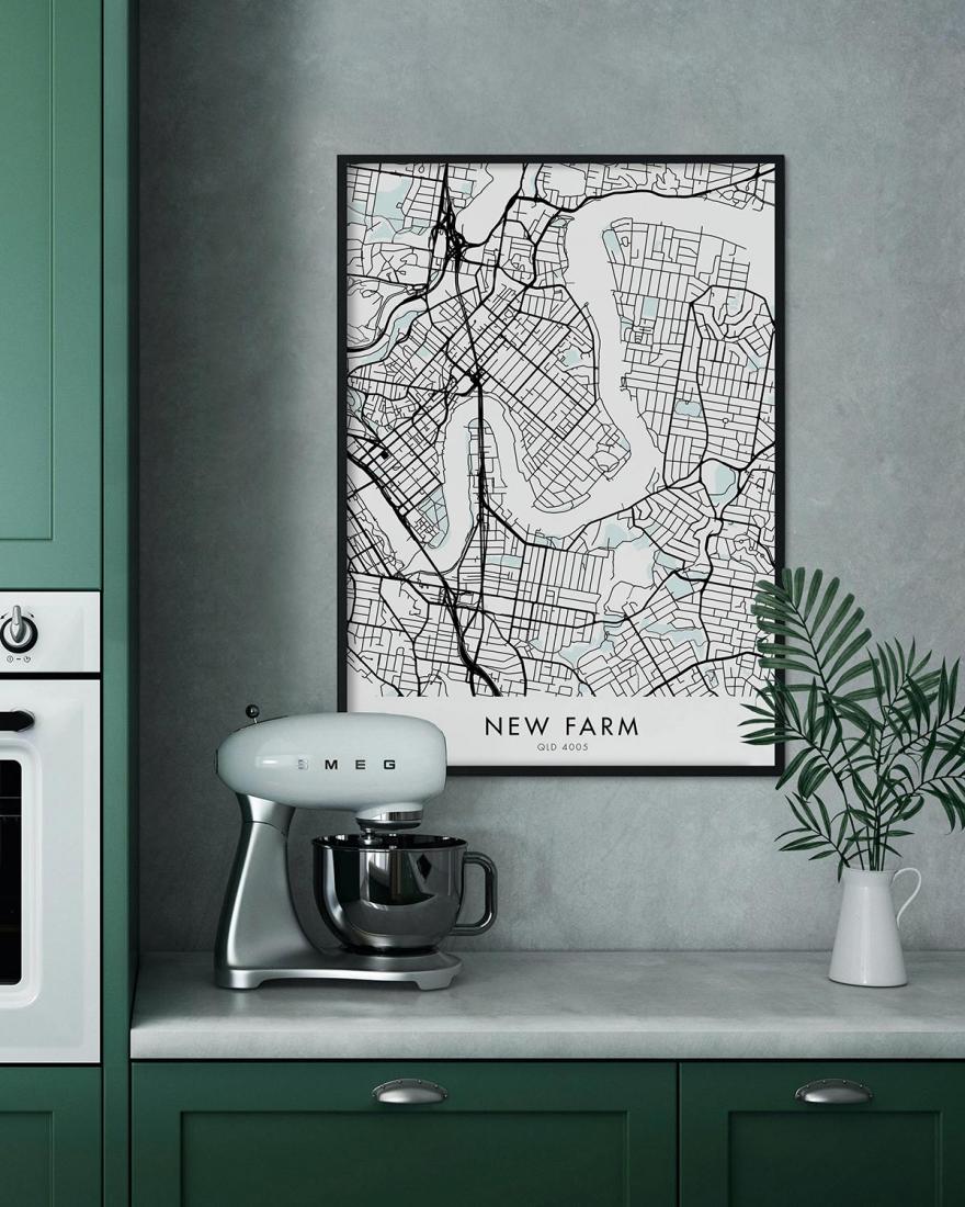 Brisbane – New Farm Map Print - Chelsea Chelsea