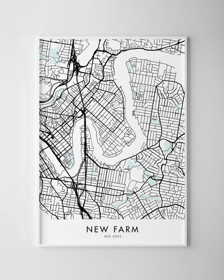 Brisbane – New Farm Map Print - Chelsea Chelsea