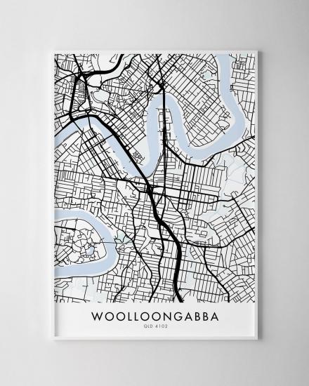 Brisbane – Woolloongabba Map Print - Chelsea Chelsea