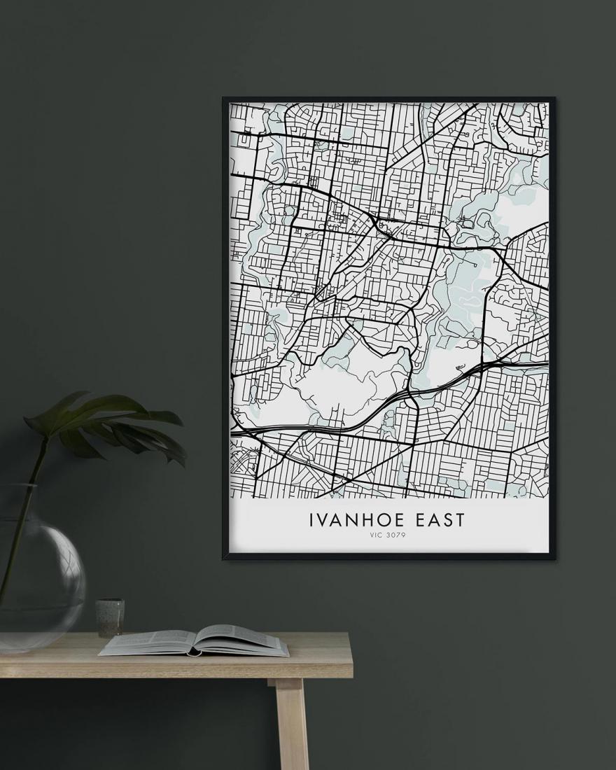 Melbourne – Ivanhoe East Map Print (A2 Size) - Chelsea Chelsea