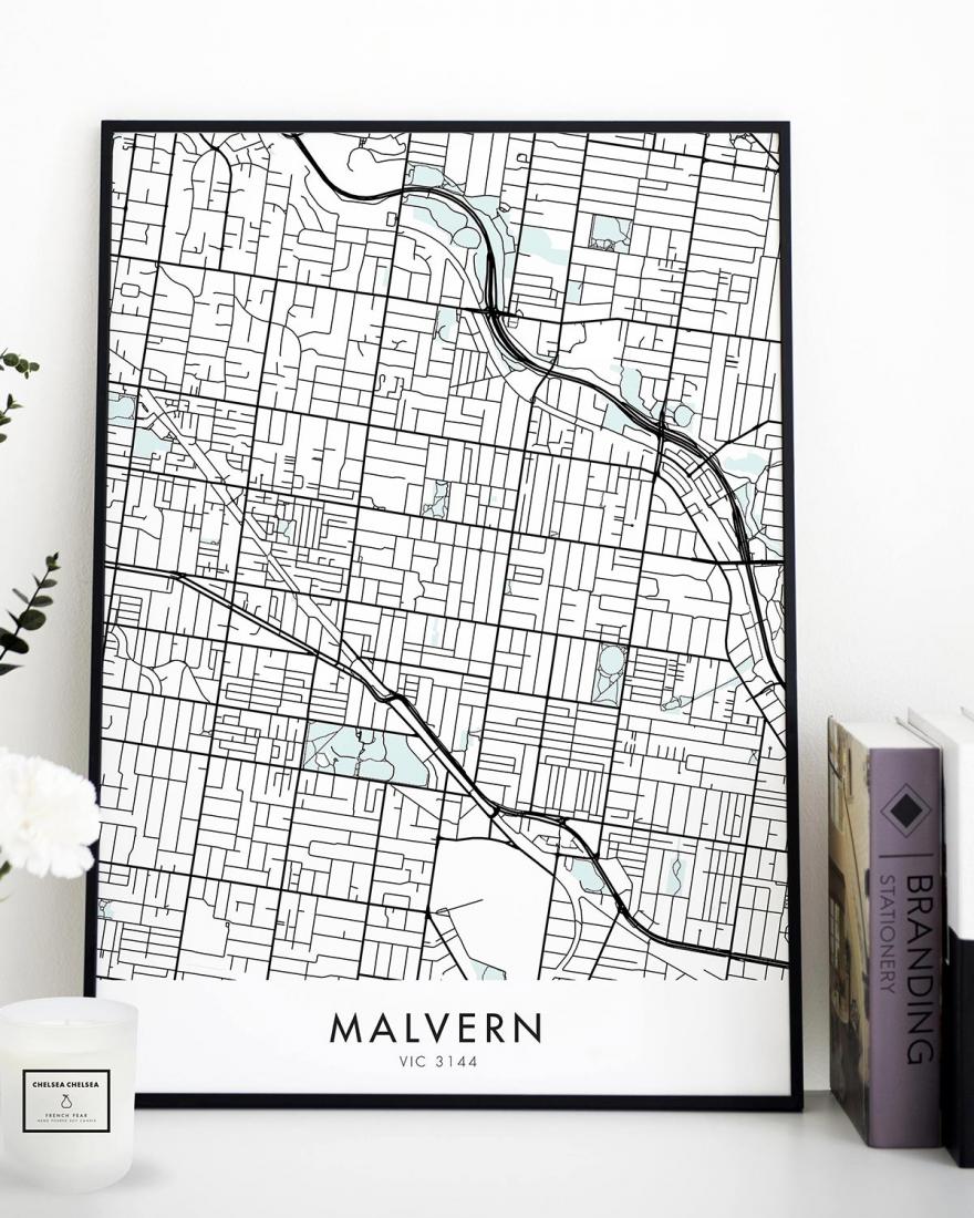 Melbourne – Malvern Map Print - Chelsea Chelsea