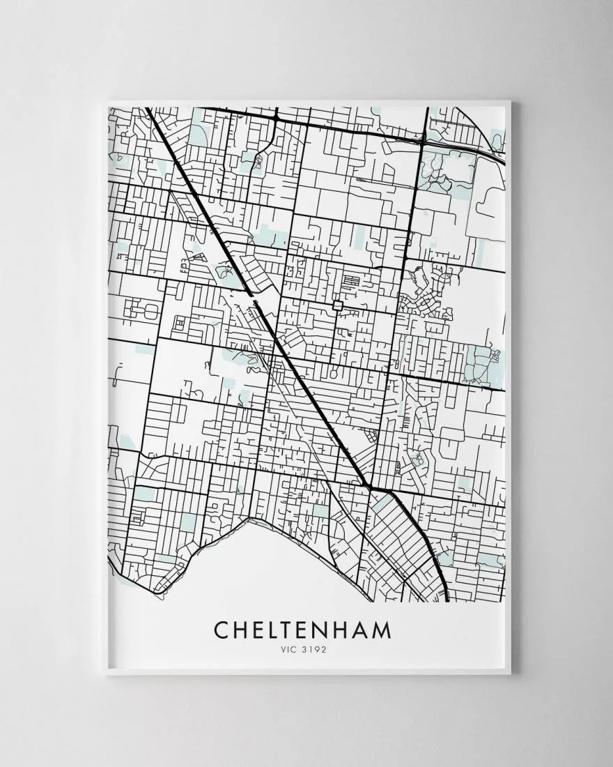 Melbourne – Cheltenham Map Print - Chelsea Chelsea